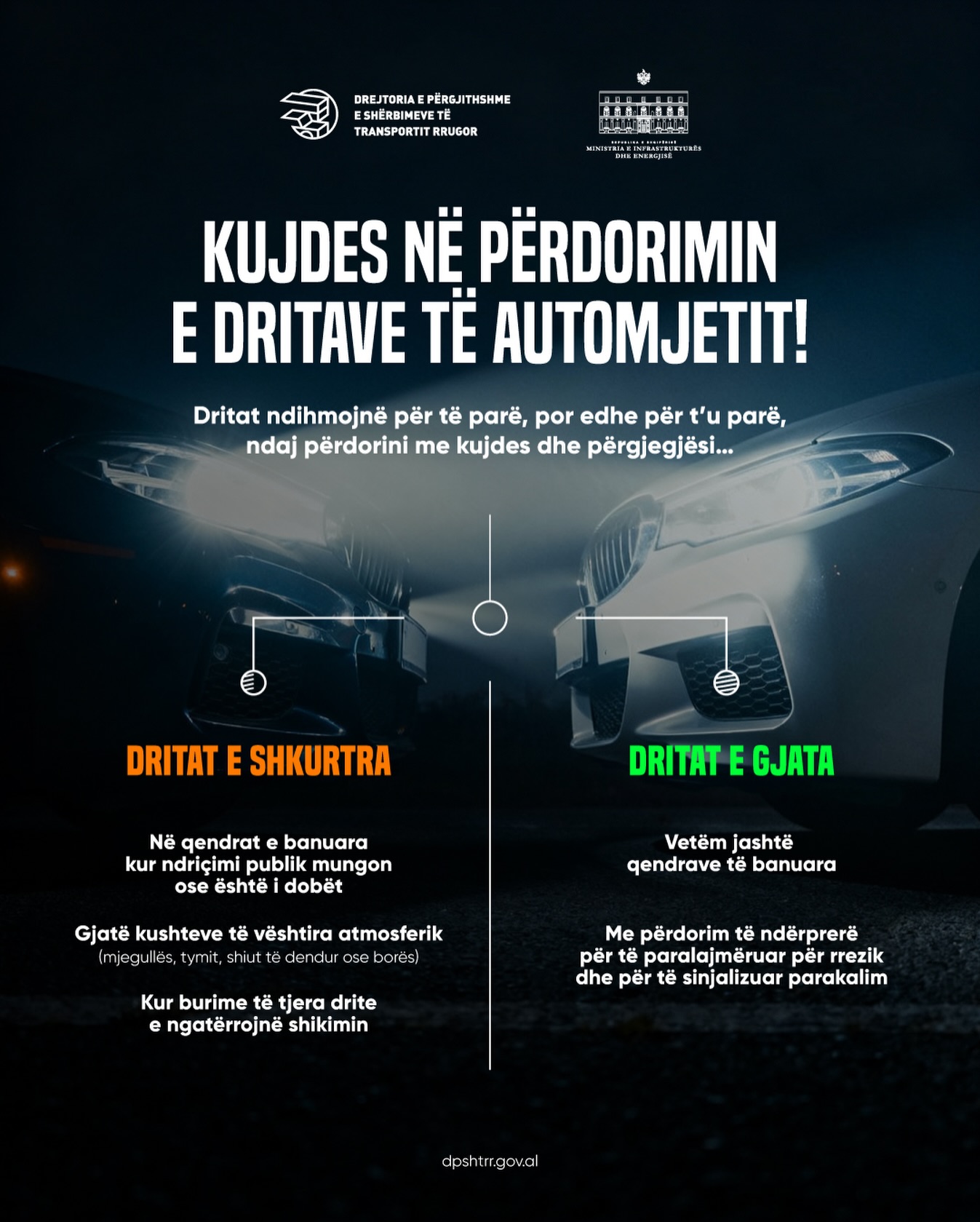 KUJDES NË PËRDORIMIN E DRITAVE TË AUTOMJETIT! | DPSHTRR